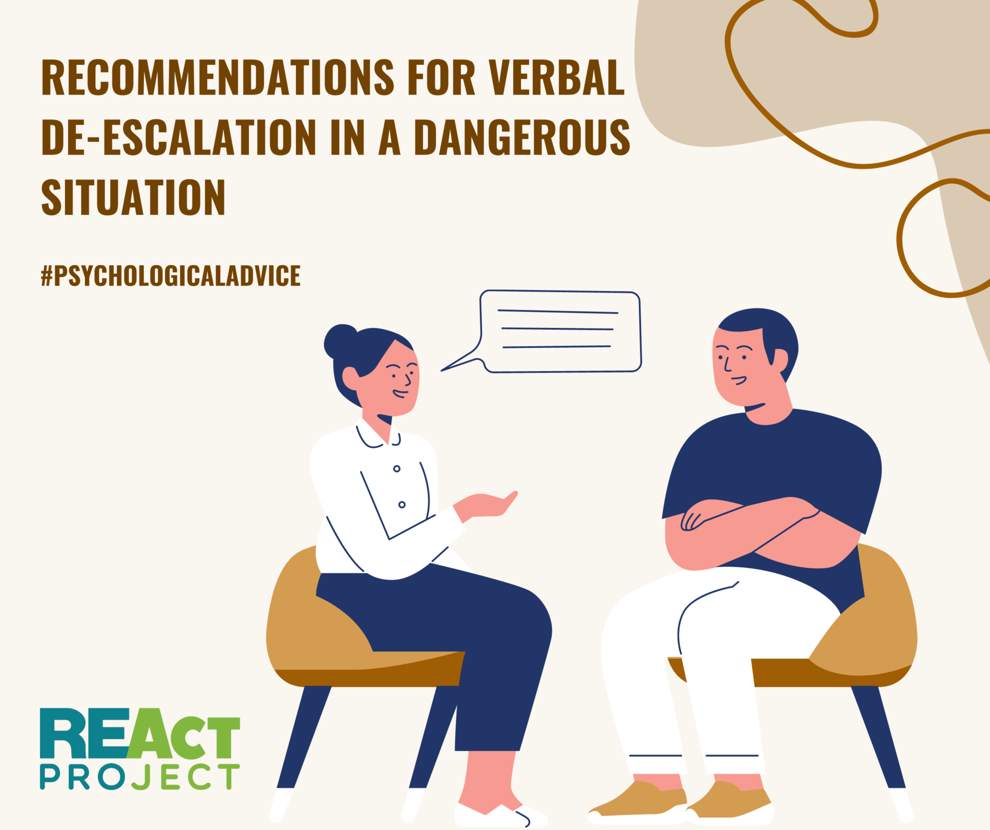 Recommendations for verbal de-escalation in a dangerous situation - REAct
